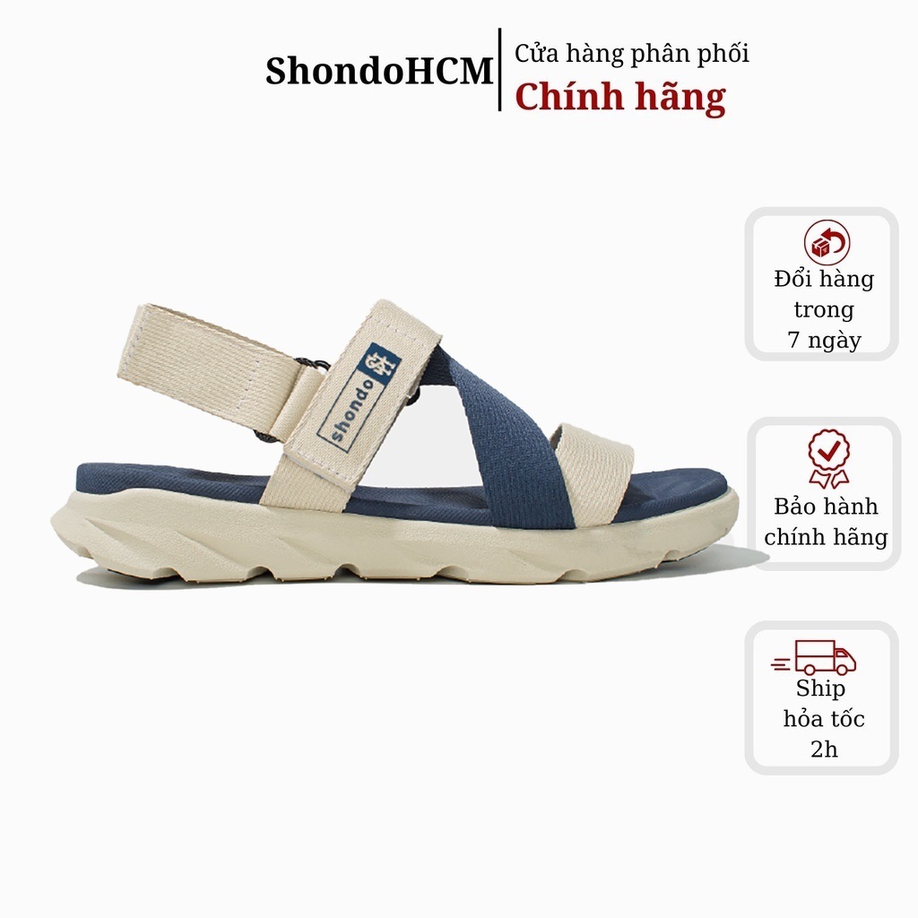 Giày Sandals Nam Nữ Shondo F6 Sport Đế Be Quai Be Xanh F6S2525 | Shopee Việt Nam