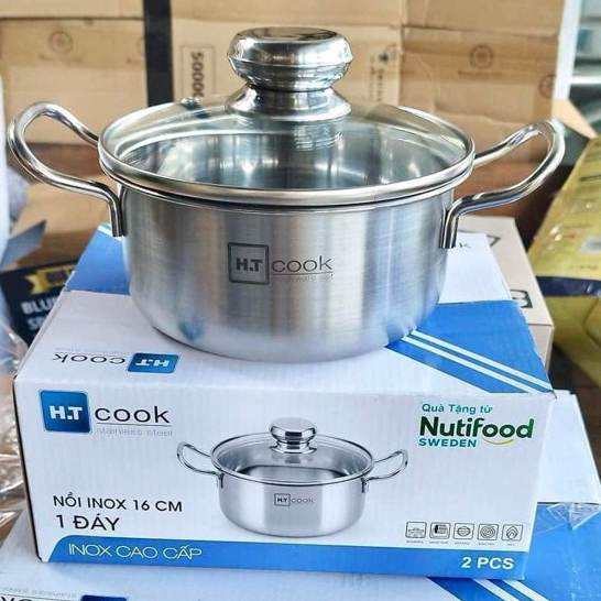 NỒI INOX 1 đáy HT Cook size16/18/24cm, dùng được tất cả các bếp, kể cả bếp điện từ | Shopee Việt Nam