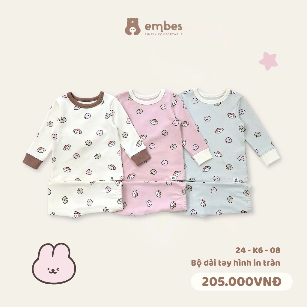 Bộ Thu Đông Cho Bé Embes, Bộ Quần Áo Thu Đông Chất Cotton Mềm Mịn Cho ...