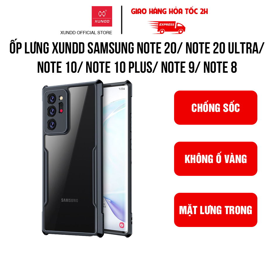 Ốp lưng XUNDD Samsung Note 20/ Note 20 Ultra/ Note 10/ Note 10+/ Note 9/ Note 8 - Viền TPU ...
