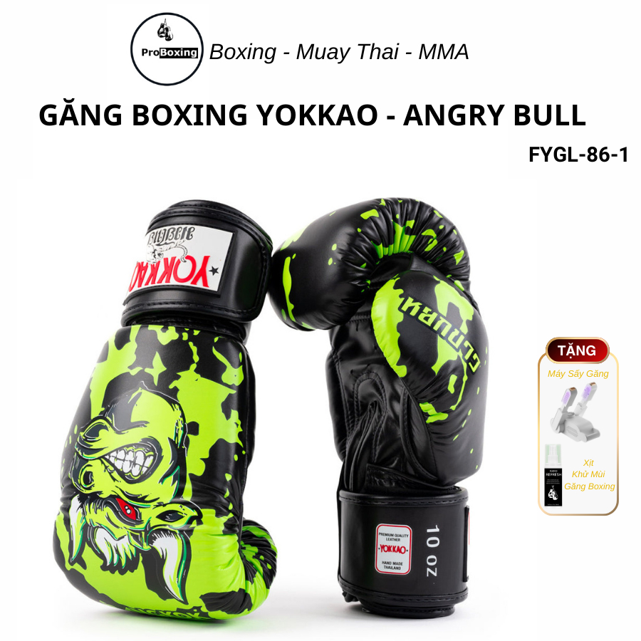 Găng Boxing YOKKAO Angry Bull FYGL-86-1 Boxing Gloves – Màu Đen ...