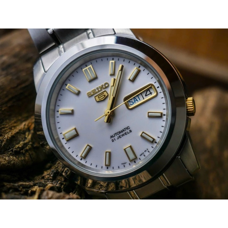 ĐỒNG HỒ NAM CHÍNH HÃNG Seiko 5 SNKK07K1 Automatic White Dial Silver ...