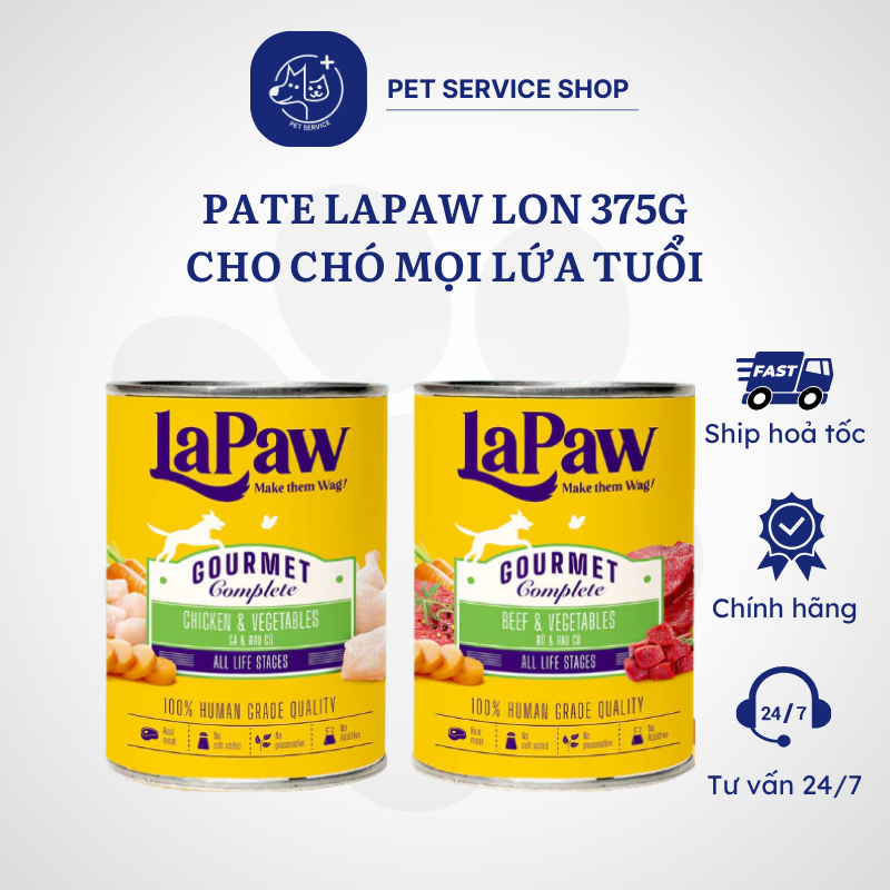 Pate cho chó LaPaw Gourmet cao cấp dạng nhuyễn hộp 375g PET SERVICE ...