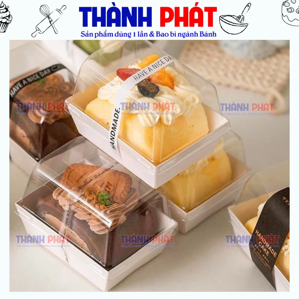 100 Hộp giấy 1209 đựng bánh crep pudding -Hộp giấy E1209 đựng bánh su ...