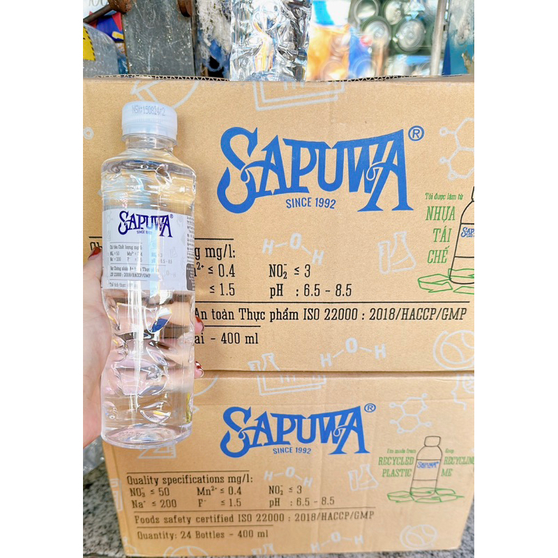 thùng 24 chai nước suối Sapuwa 400ml | Shopee Việt Nam