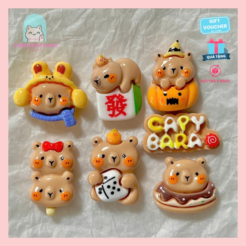 [FREE SHIP] Crocs Jibbitz, Sticker gắn dép, Hình Capybara Dễ thương ...