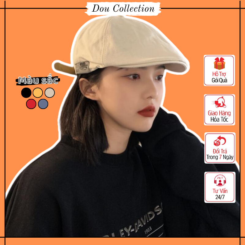 [Nowship2h] Mũ Nồi (Nón Beret) Retro Nam Nữ Unisex Họa Tiết EST 1973 ...