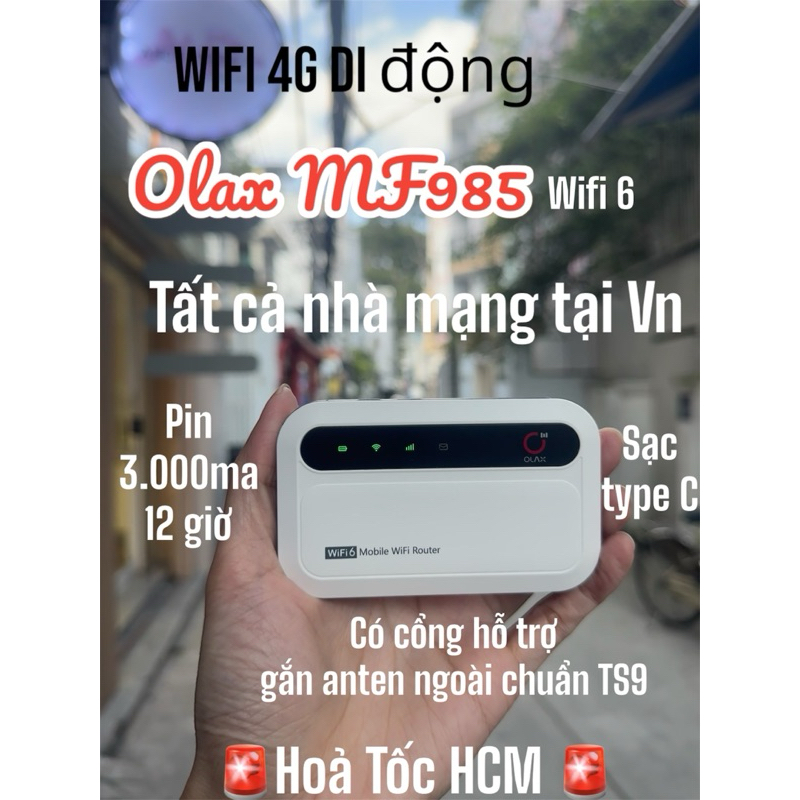 Bộ phát wifi 4G bỏ túi di động Olax MF985 pin 3.000ma , sạc Type C ...