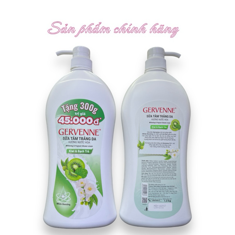 Sữa Tắm Gervenne Kiwi & Bạch Trà 900g tặng 300g Chính Hãng | Shopee ...