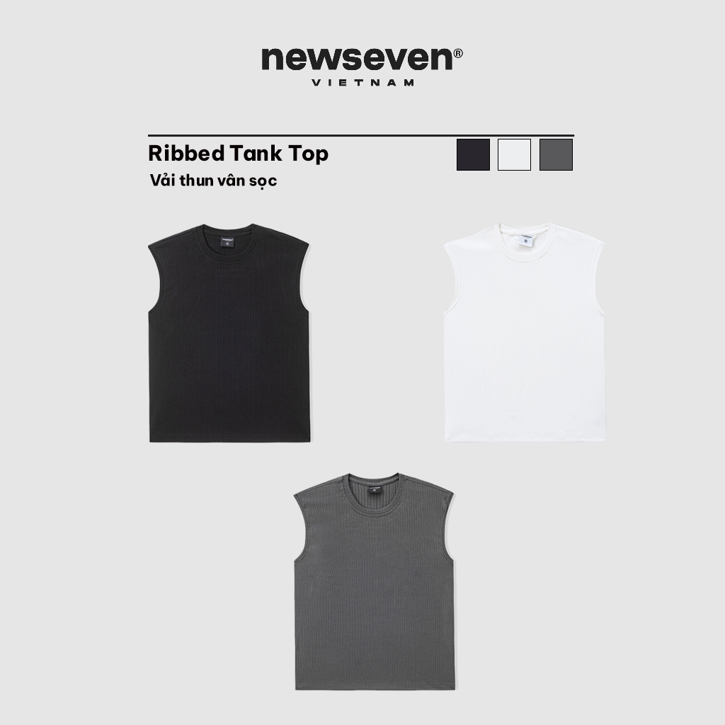 Áo Tank Top NEWSEVEN Ribbed Tank Top TT.346 | Shopee Việt Nam