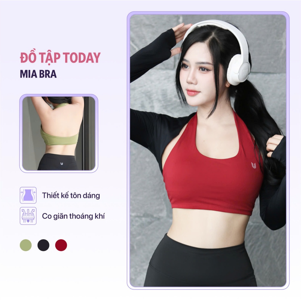 Áo bra thể thao cổ yếm Mia Top Today U Wear hở lưng tập gym yoga ...