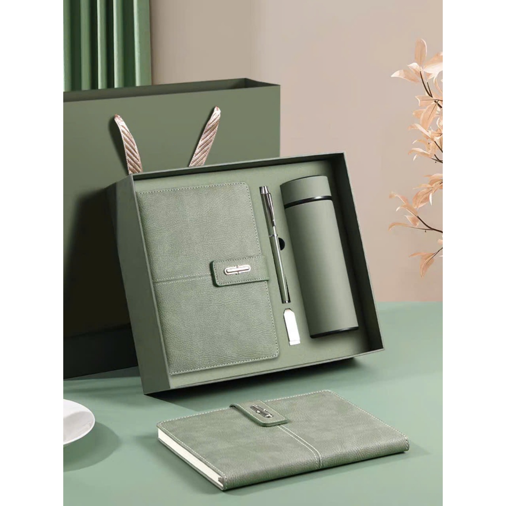 Set quà tặng cao cấp (sổ da + bút ký + bình giữ nhiệt inox hiển thị ...