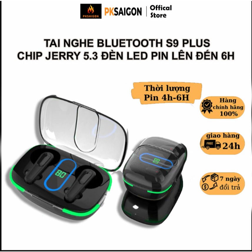 Tai Nghe Bluetooth S9 Plus Chính Hãng PKSAIGON Chip Jerry 5.3 Tích Hợp ...