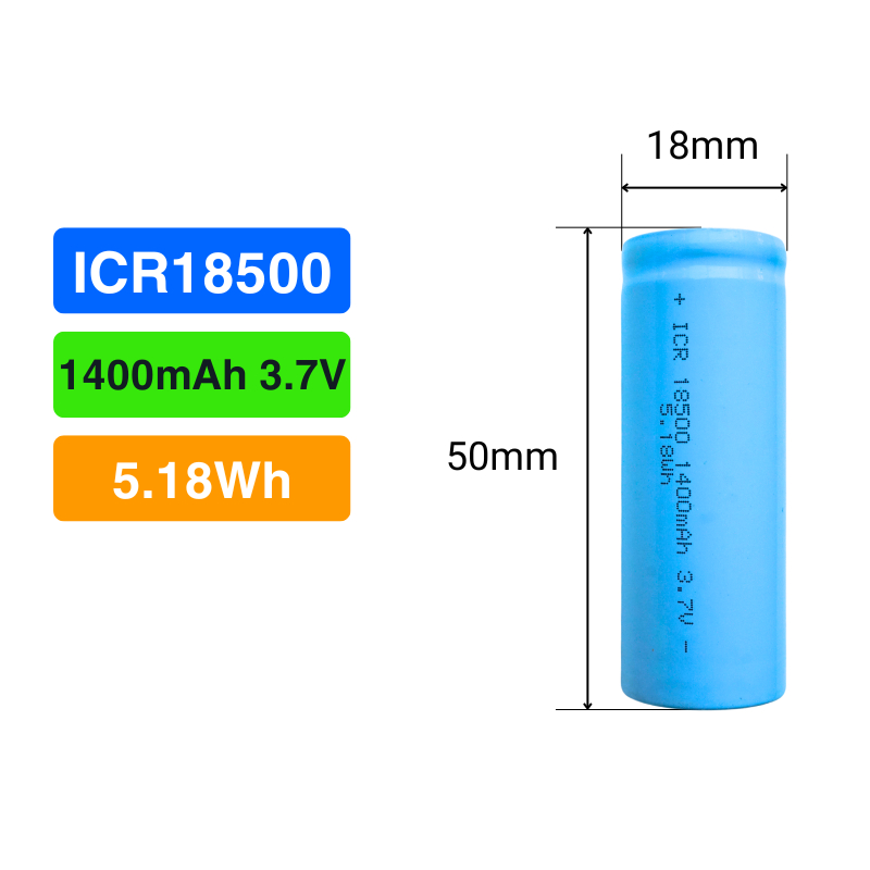 Pin sạc 18500 3.7V 1400mAh ICR18500 1 viên | Shopee Việt Nam