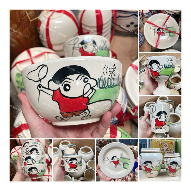 Chén/Tô/Dĩa/Ly/Lu/Vá Vẽ Shin Bút Chì Cao Cấp Mới Siêu Cưng - Gốm Lái ...