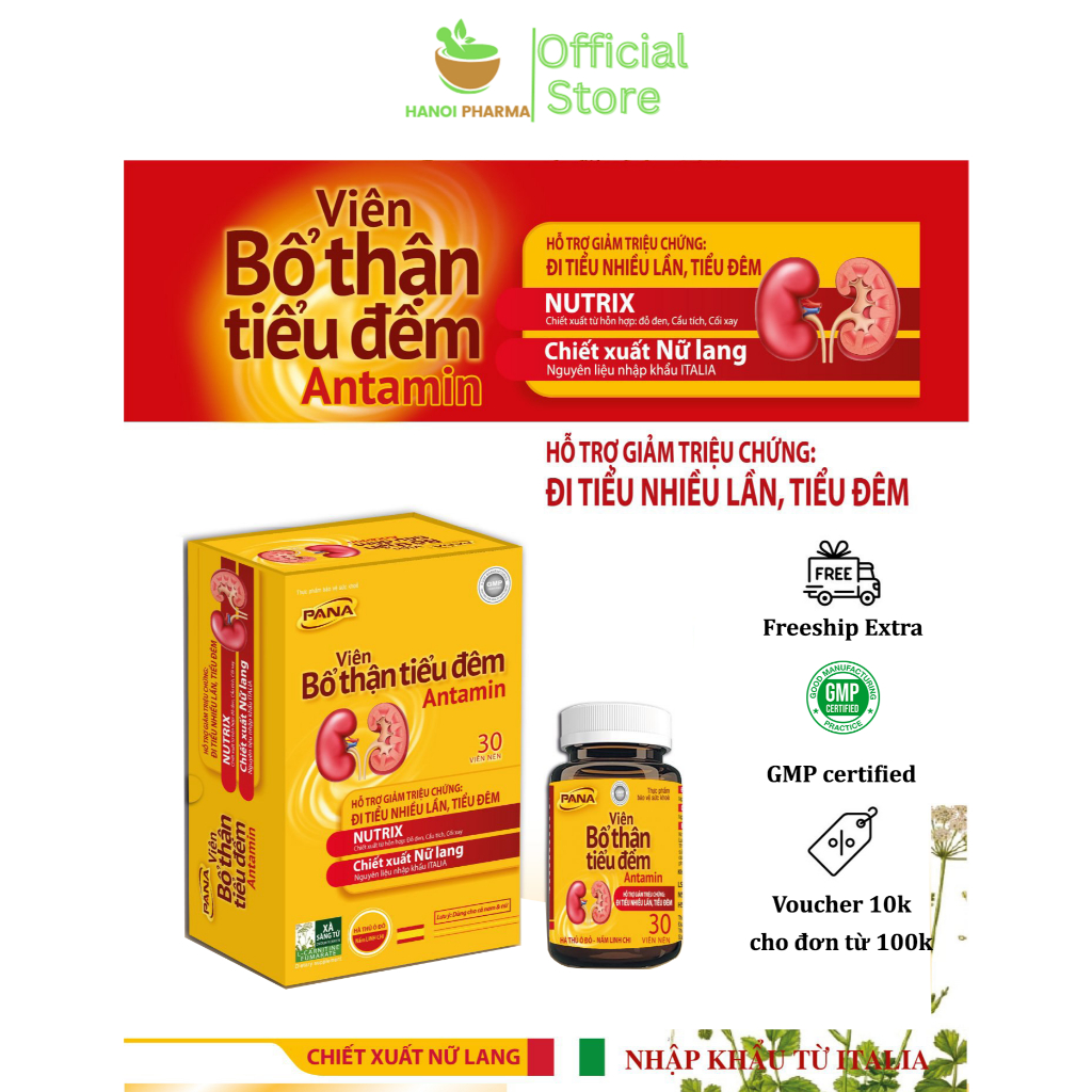 Viên uống bổ thận tiểu đêm ANTAMIN hỗ trợ giảm triệu chứng đi tiểu ...