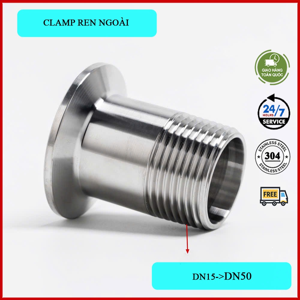 Môi clamp ren ngoài DN15- DN50, CLAMP REN NGOÀI PHI 21 /27 /34/ 42/ 49 /60 mm | Shopee Việt Nam