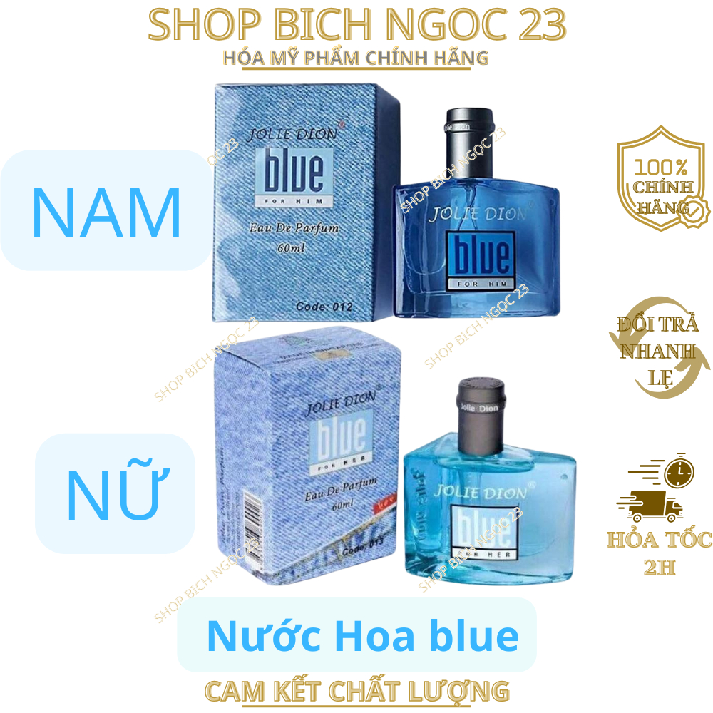 Nước hoa nam và nữ Jolie Dion Blue For Him & Blue For Her 60ml | Shopee ...