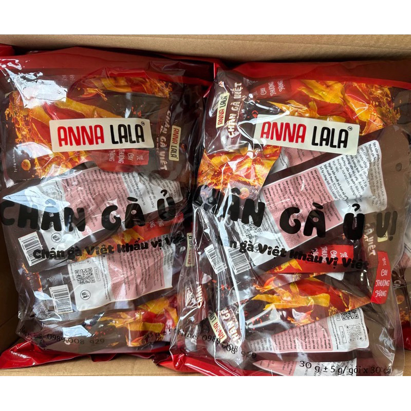 Bịch 30 chân gà Anna lala có xương 30g vị cay tê thượng hạng | Shopee Việt Nam