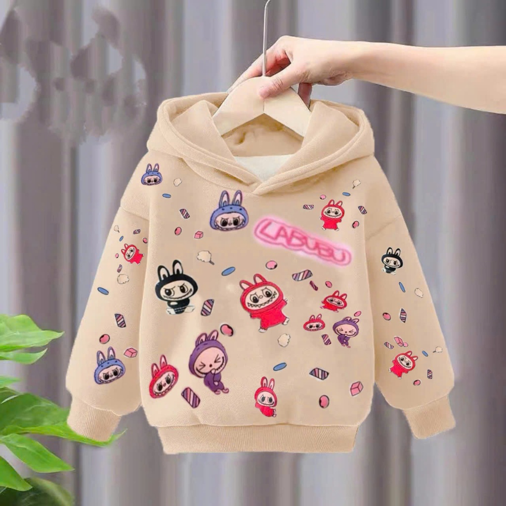 ÁO HOODIE LABUBU AHA XINH XẮN, CHẤT NỈ BÔNG DÀY DẶN CHO BÉ GÁI TỪ 13 ...