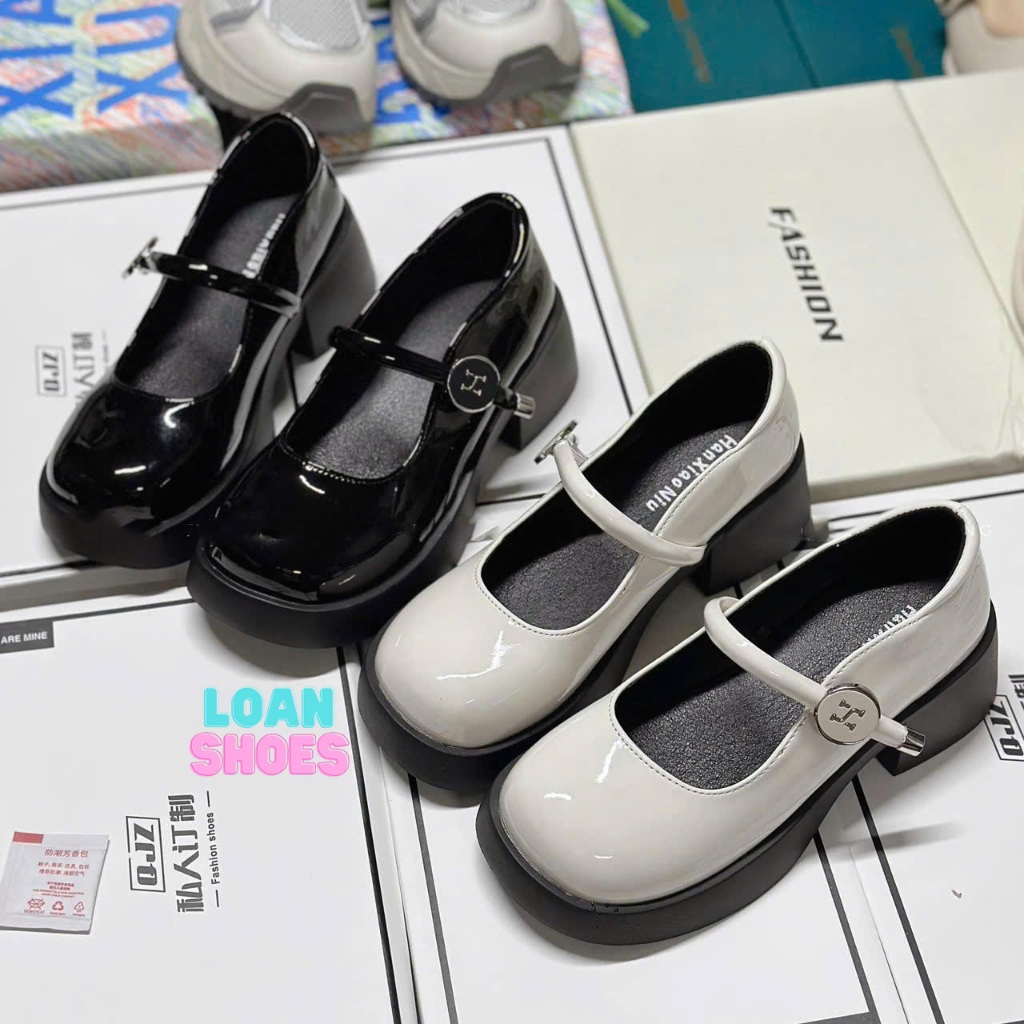 Giày Mary Jane Da Mềm Khuy Chữ H Đế 5cm LOẠI 1 FULL HỘP | Shopee Việt Nam