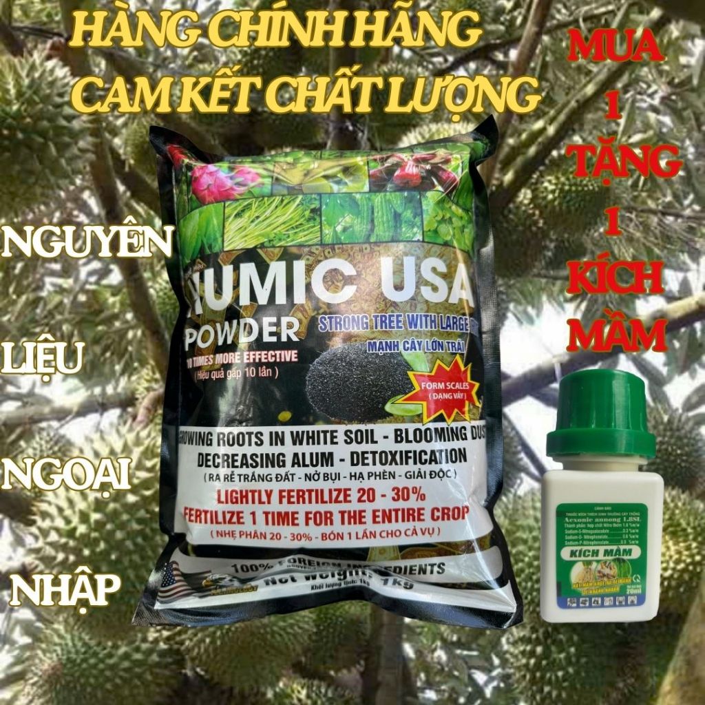 HUMIC USA 1KG PHA 1000LIT, NGUYÊN LIỆU NGOẠI NHẬP MUA 1 TẶNG 1 KÍCH MẦM ...