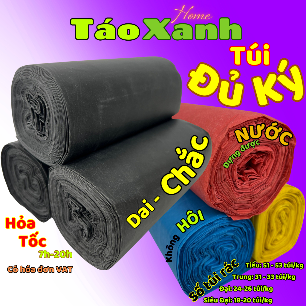 Bao Rác, Túi đựng rác ĐEN & MÀU đựng NƯỚC lẫn rác DAI DÀY thân thiện ...