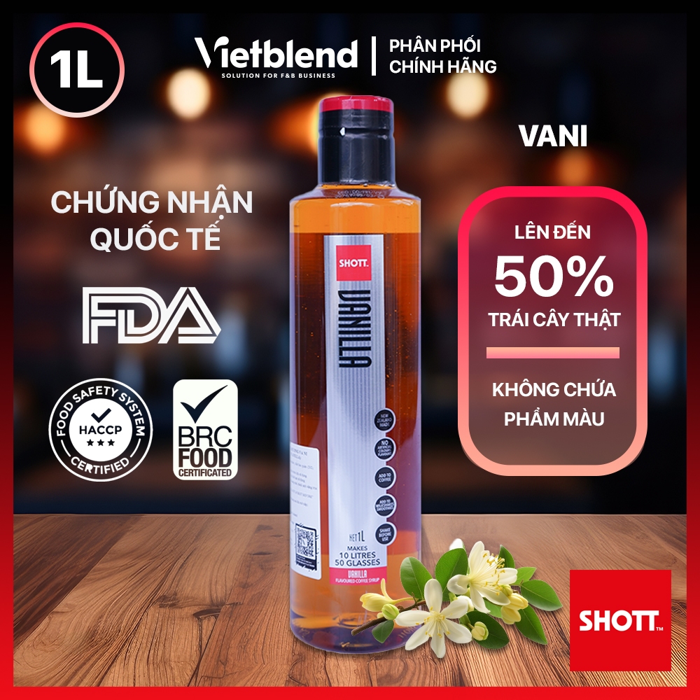 Syrup SHOTT Vị Vani (Vanilla) Chai 1 Lít | Shopee Việt Nam