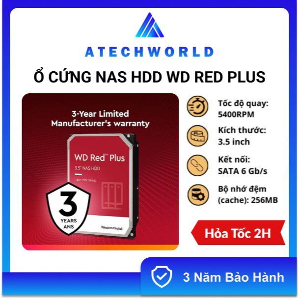 Ổ Cứng HDD WD Red Plus 4TB / 6TB / 8TB / 10TB / 14TB/ 16TB/ 24TB - Hàng ...