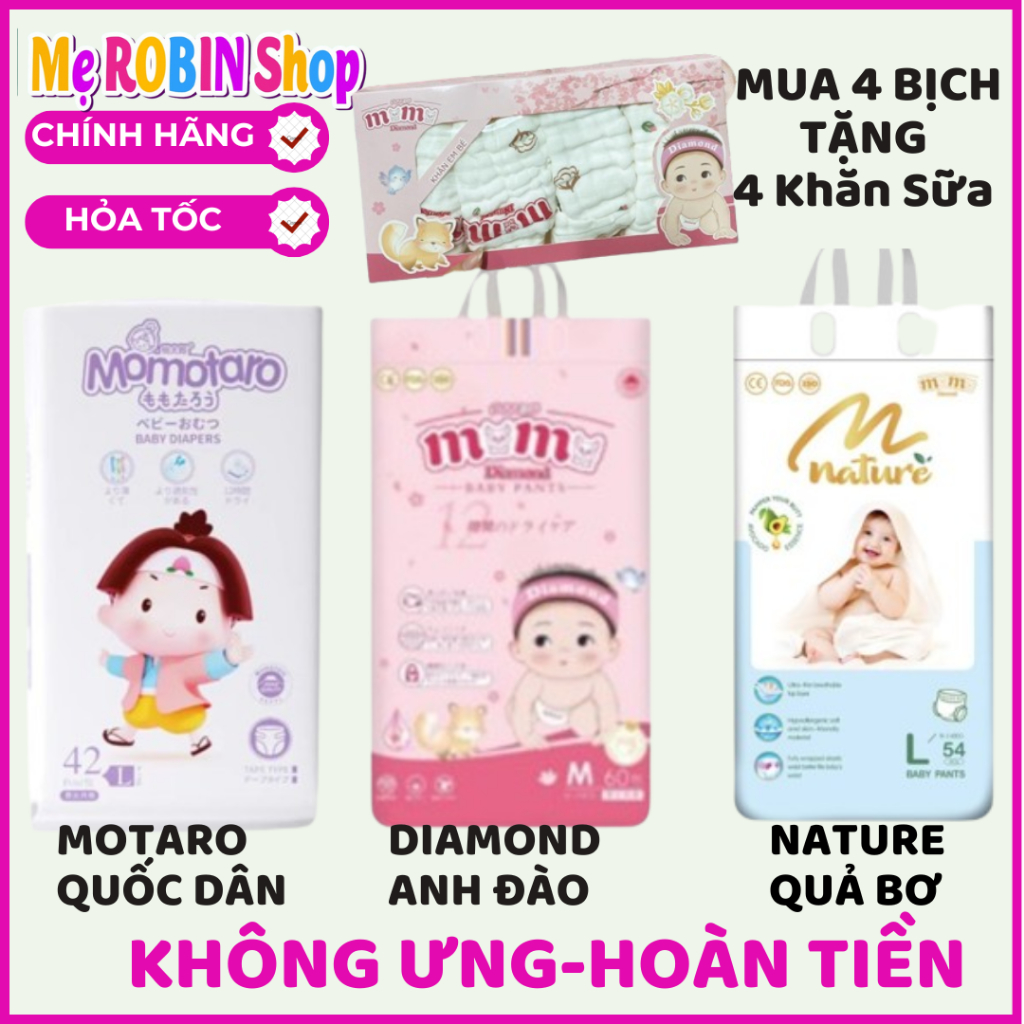 [Mua2-Tặng 2 KhănSữa] Tã Bỉm Xuất Nhật MOMOTARO/Momo DIAMOND/Momo ...