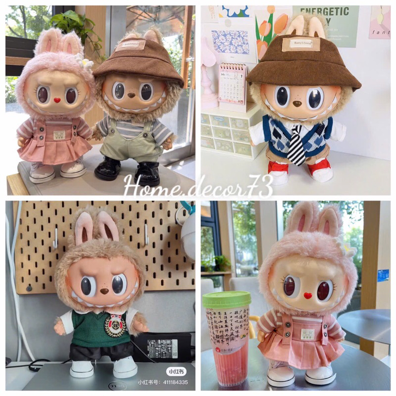 [CHO LABUBU SIZE TO]Set áo quần cho flip with me, Mokoko labubu 37cm dễ ...