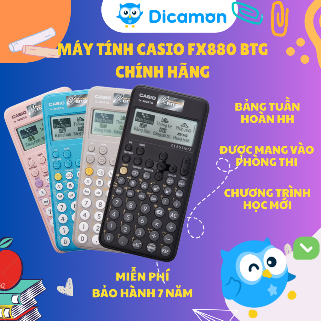 Máy tính Casio 880, máy tính FX-880-BTG đời mới chính hãng Dicamon Shop ...