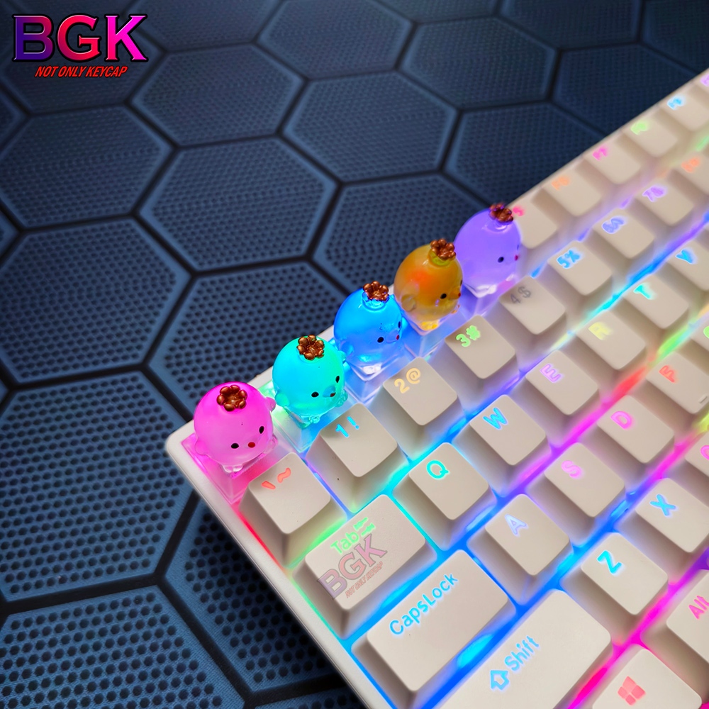Keycap Artisan Nút Bàn Phím Vùa Gà Con Trong Suốt Xuyên LED Siêu Cute ...