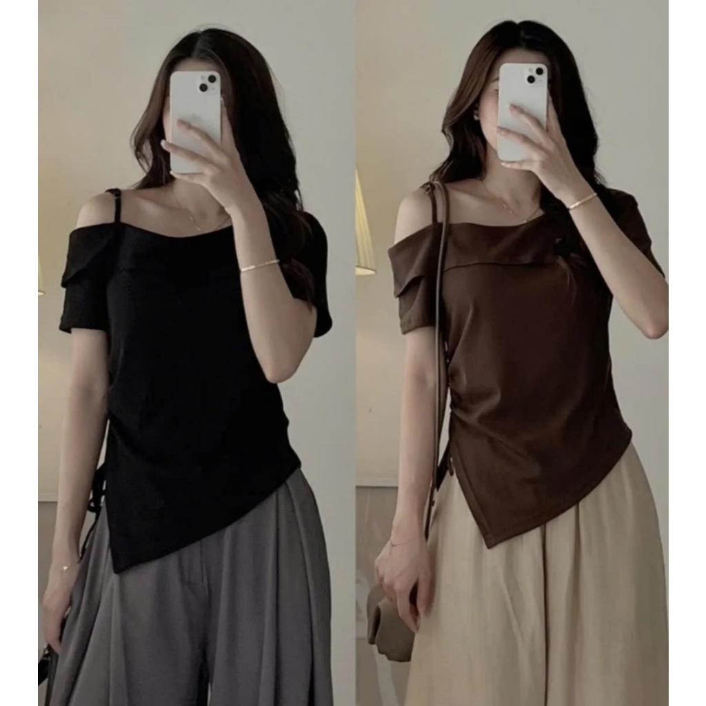 Áo Thun Nữ Bigsize 50-90kg Chất Thun Gân Tăm Trễ Vai Múp Xinh AT105 ...