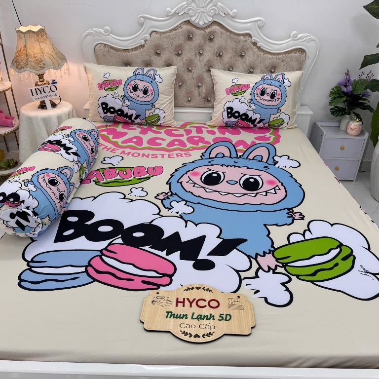 Mẫu Labubu boom - Bộ ga gối thun lạnh Hyco 5D - áo ôm khóa kéo | Shopee ...