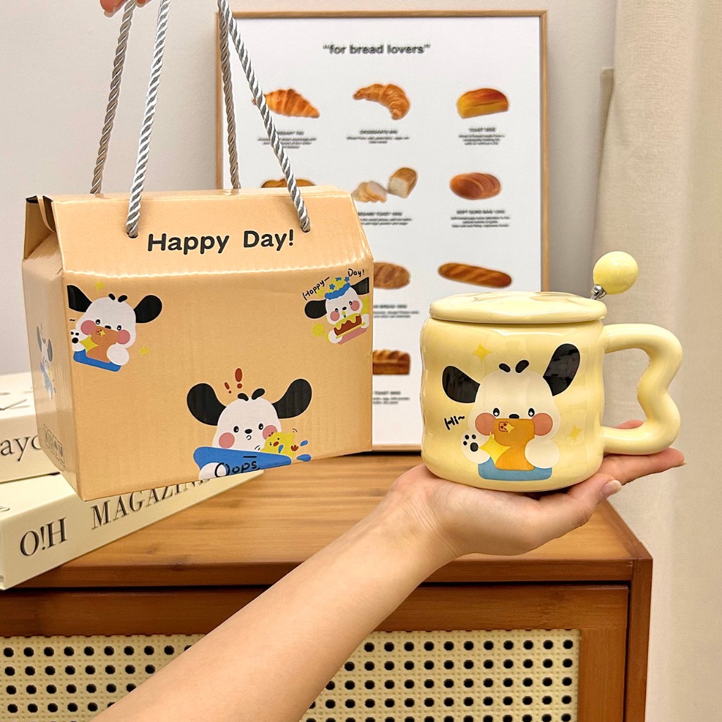 cốc sứ hình con chó pacha dễ thương quà sinh nhật 400ml Bộ hộp quà tặng ...