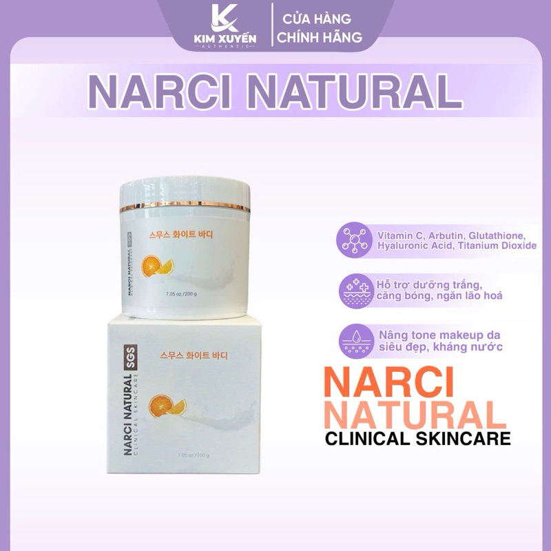 Kem dưỡng hỗ trợ dưỡng trắng NARCI NATURAL SGS Clinical Skincare Cam Sữa 200g Dưỡng Body ...