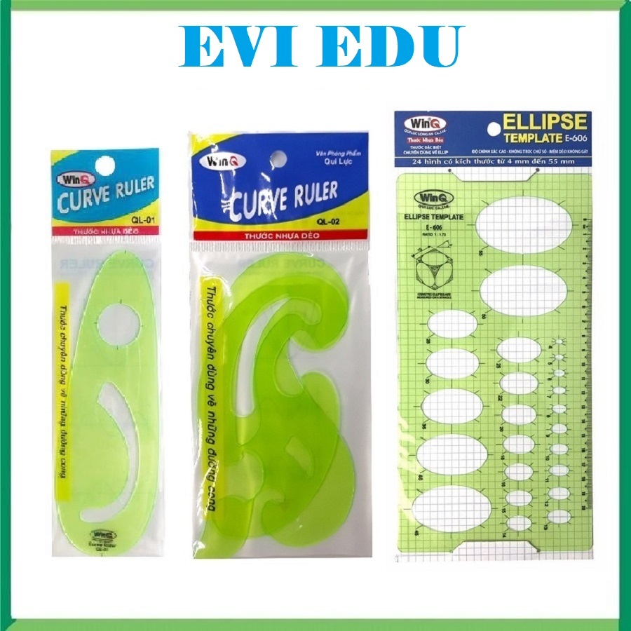 Thước vẽ hình học Parabol , thước elip WinQ QL01 / QL02 / E606 | Shopee ...