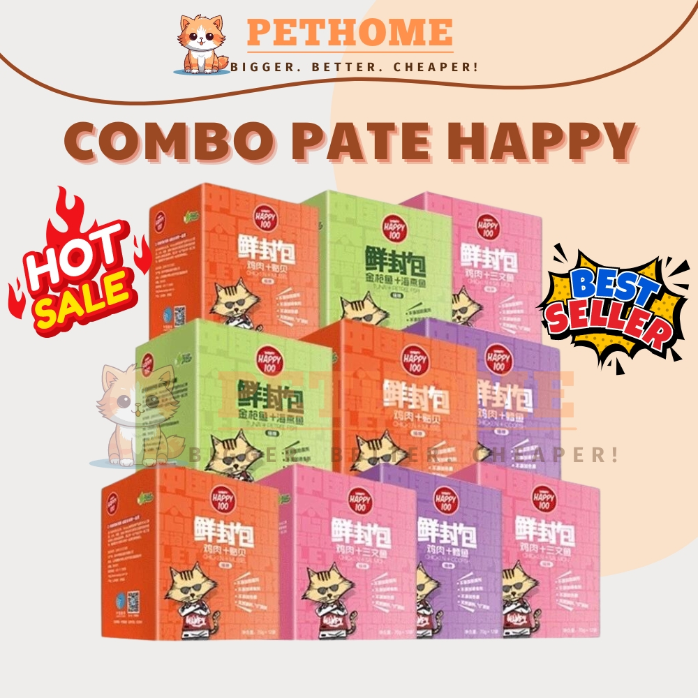 [Combo 20 Gói] Pate Mèo Wanpy Happy 100 Gói 70gram, Pate Happy 100 Cho ...