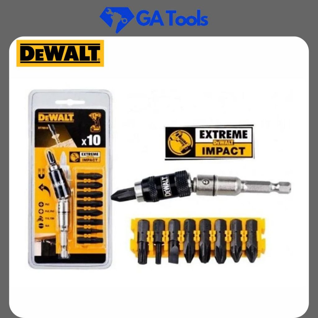 Đầu bắn vít góc hẹp Dewalt DT70518 gồm 10 mũi vít.dễ dàng tiếp cận các ...
