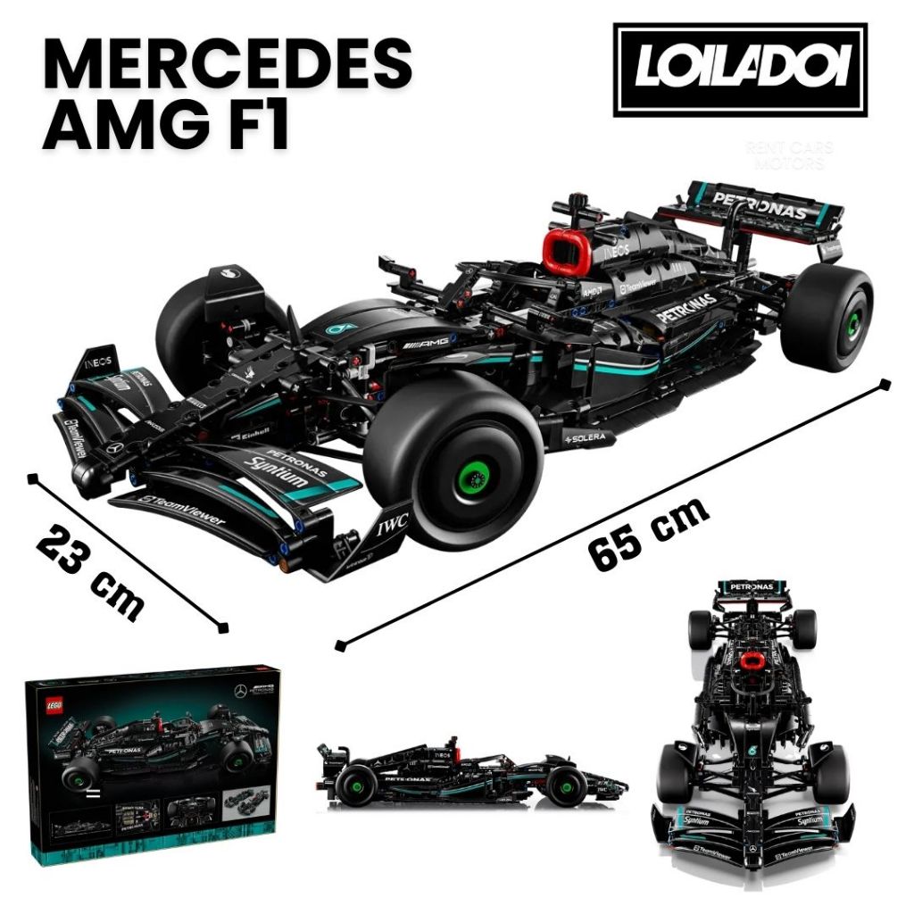 Khung treo kèm mô hình lắp ráp siêu xe đua Lego Merc-Benz F1 tỉ lệ 1:8 ...