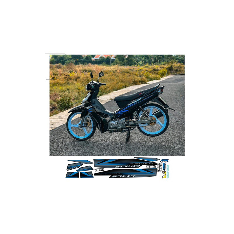 decal xe tem xe sirius mẫu sirius xanh đen xám | Shopee Việt Nam