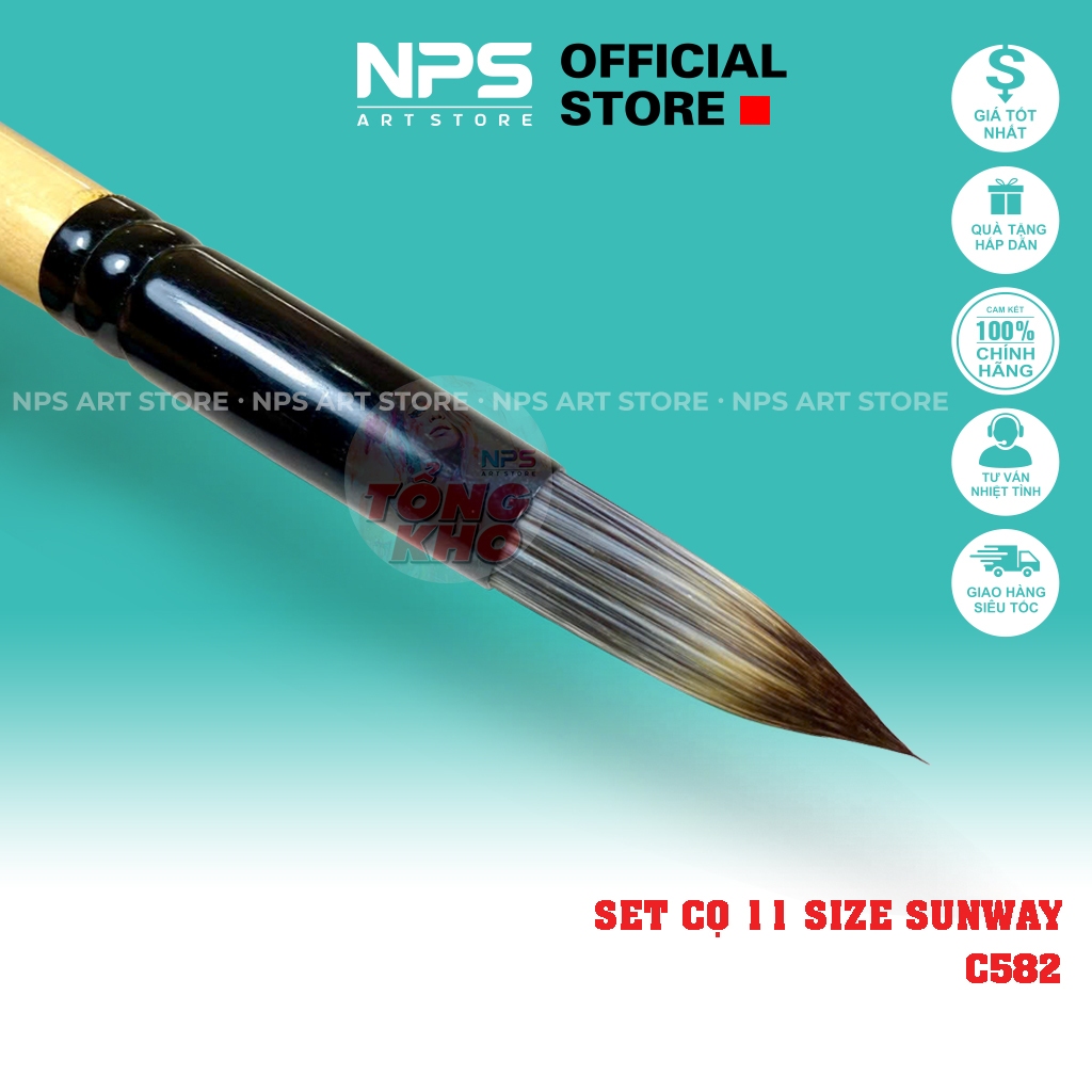 Cọ, Cọ Vẽ SUNWAY C582 Dùng Cho Vẽ Màu Nước, Sơn Dầu, Acrylic, Gouache | Shopee Việt Nam