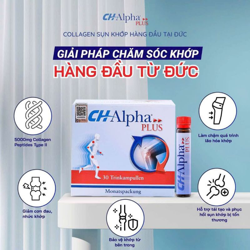 [HÀNG CTY] Collagen hỗ trợ xương khớp CH Alpha PLUS dạng nước hàng đầu tại Đức 30 ống*25ml ...