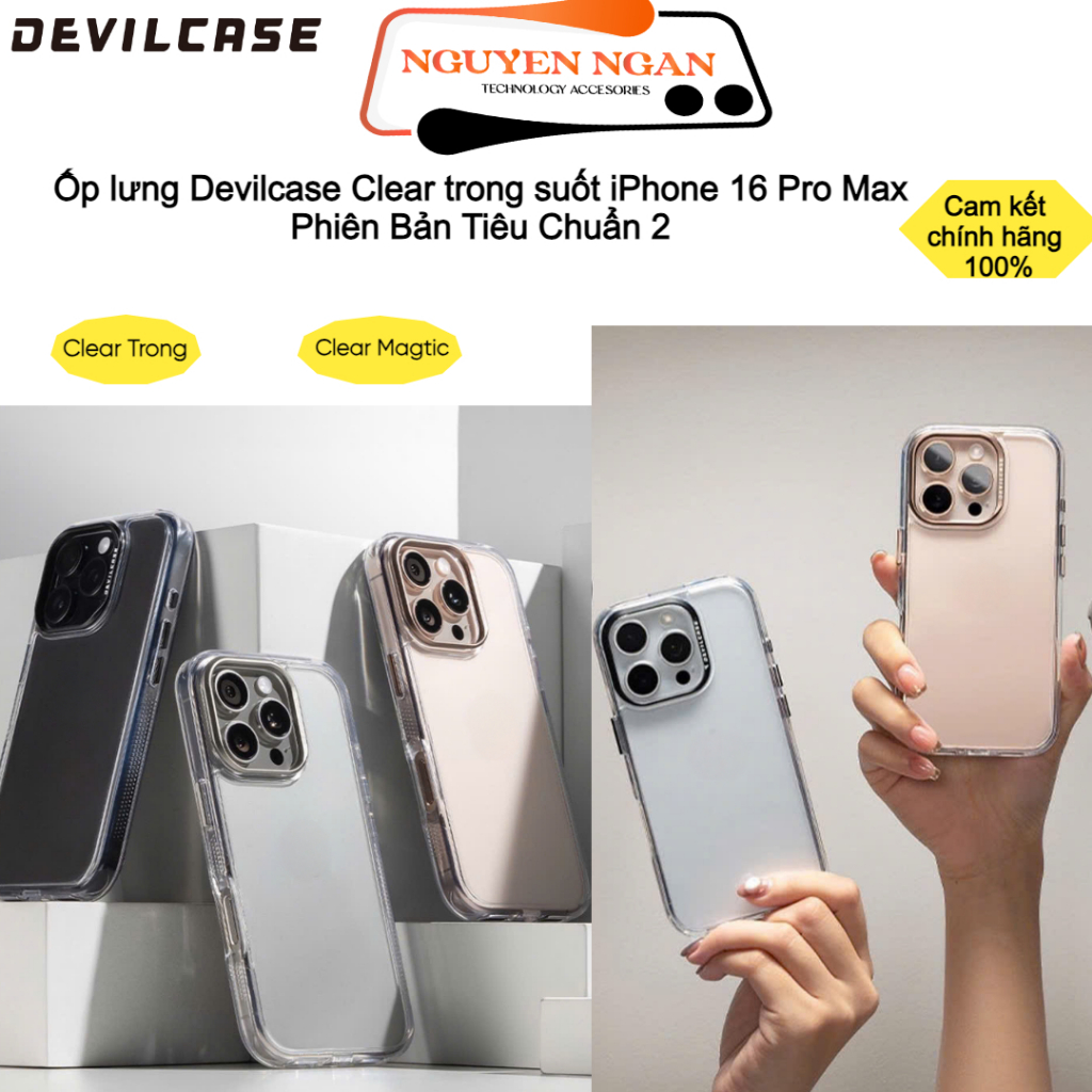 [Chính Hãng] Ốp lưng Devilcase Clear trong suốt iPhone 16 Pro /16 Pro Max Phiên Bản Tiêu Chuẩn 2 ...