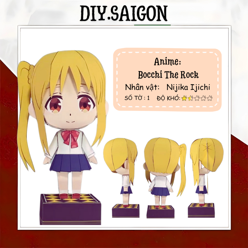 [Bocchi The Rock] - Mô hình giấy Anime Chibi Nijika Ijichi | Shopee ...