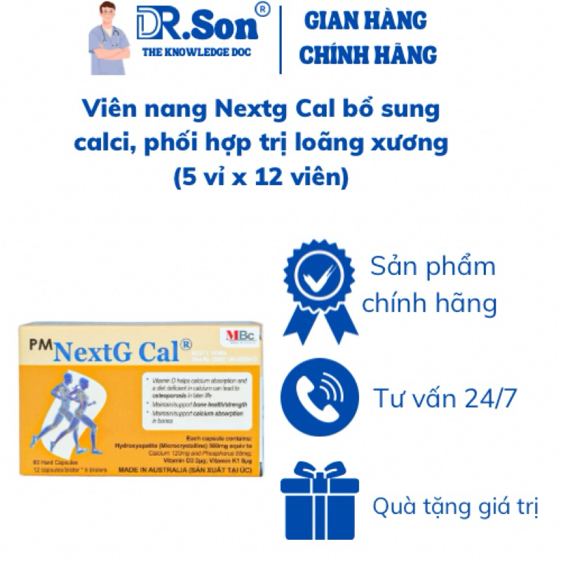 [Chính Hãng] Viên nang Nextg Cal bổ sung calci, phối hợp trị loãng ...
