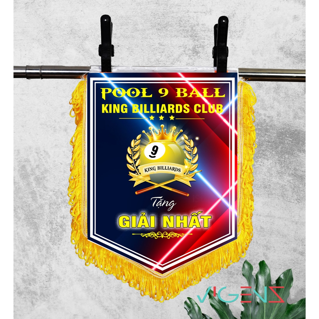 Cờ lưu niệm Bida - Billiards 9 ball - Huy Chương Bida - Miễn phí thiết ...