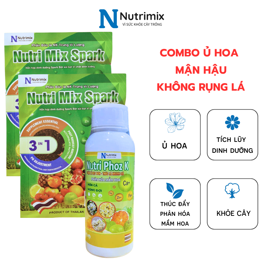 Ủ HOA MẬN HẬU, phân bón kích thích ra hoa Nutri PHOZK + 2 gói Nutri Mix ...