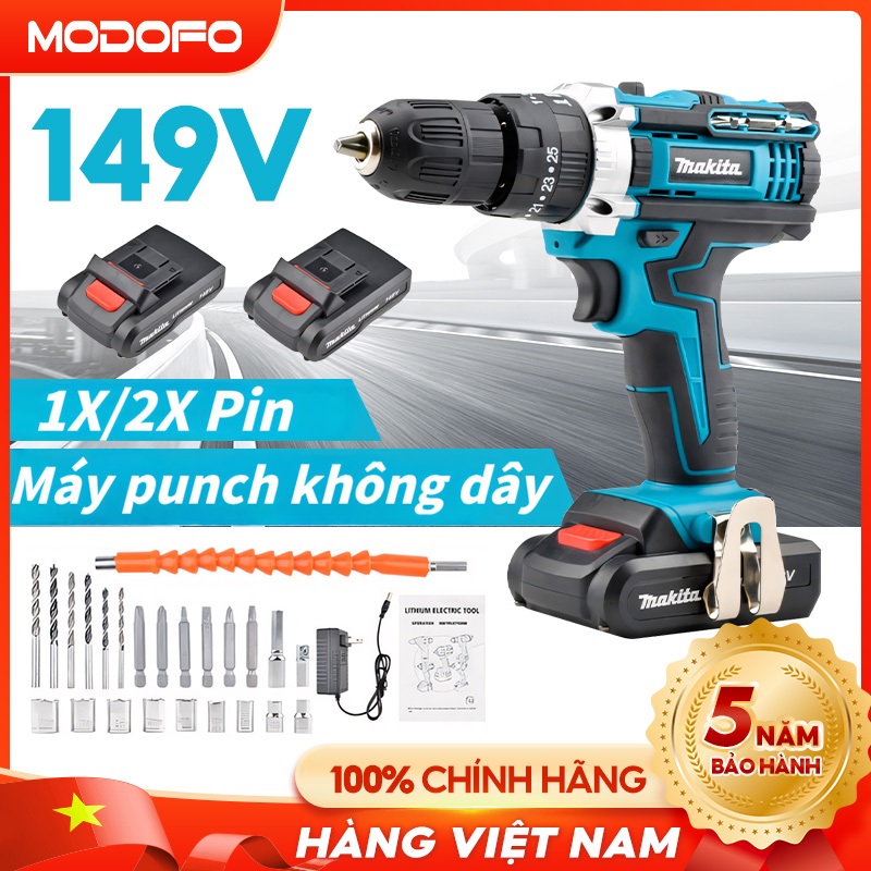 MODOFO Máy Khoan Pin Không Dây Máy Khoan Điện, Máy Bắn Vít 98/149V 3 Chức Năng Khoan Sắt Khoan ...